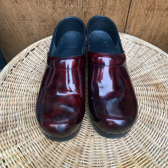 Dansko | Shoes | Dansko Professional Cordovan Patent Leather Clogs Size ...